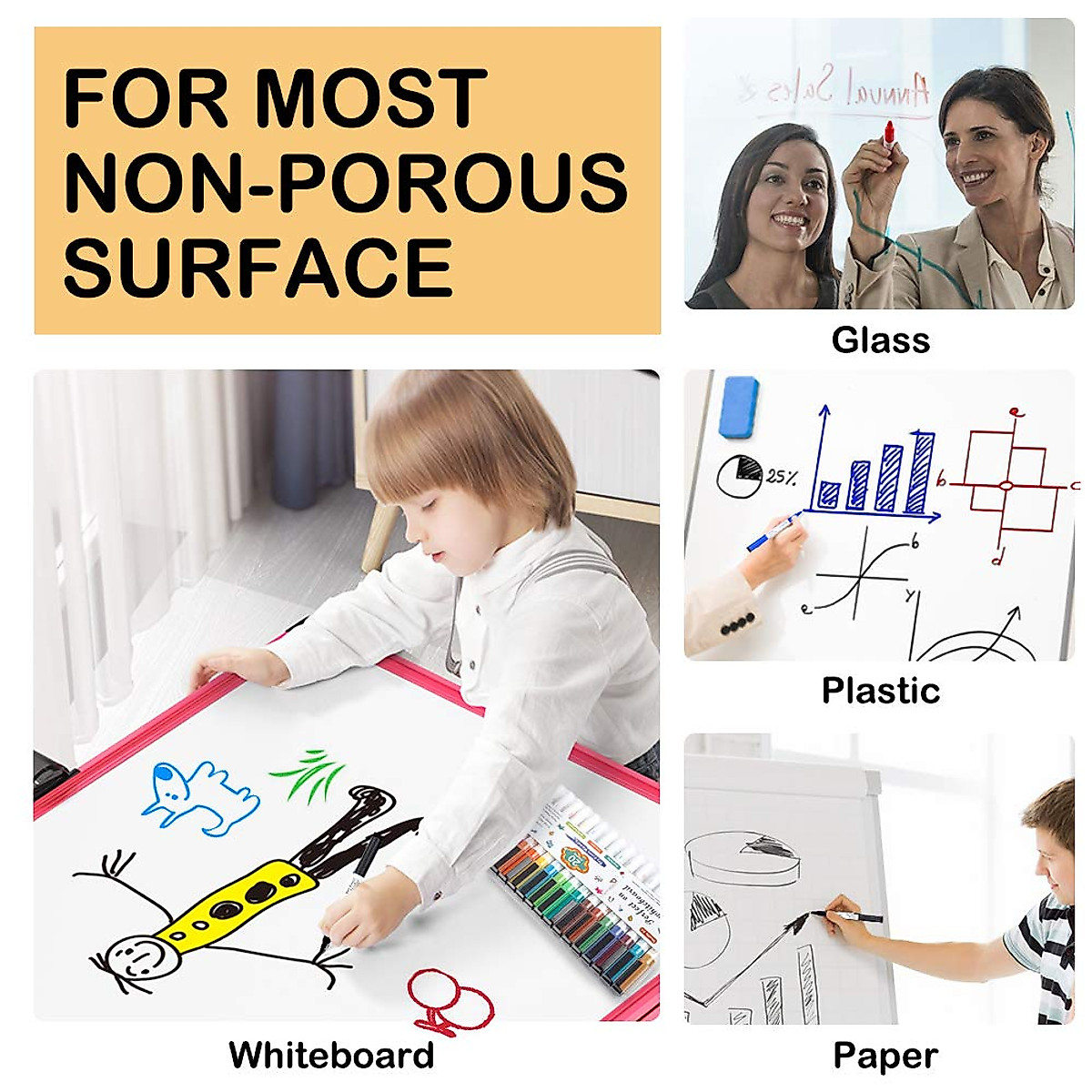 Shuttle Art Dry Erase Markers, 20 Colors Magnetic Whiteboard Markers with Erase, Fine Point Dry Erase Markers Perfect for Writing on Dry-Erase Whiteboard Mirror Glass for School Office Home