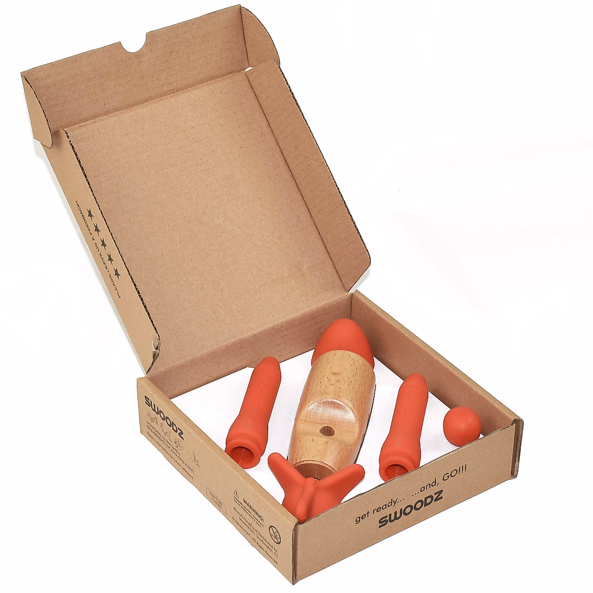 SWOODZ Wooden Toy Vehicles, Take Apart Rocket, Assembly Wooden Toys, Wooden Rocket, STEM Learning Gifts for 3 4 5 6 Year Olds, Kids, Toddlers, Boys, Girls, Children