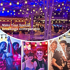 AONNYO 49FT Outdoor String Lights with 11W Edison Bulbs, Waterproof 15 Hanging Sockets with 15 Shatterproof LED Bulb Garden Light String, Create Ambience for Party, Backyard, Garden(49FT-WarmWhite)