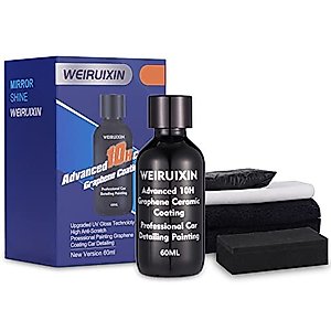 WEIRUIXIN Advanced 10H Graphene Ceramic Coating, 10+ Years of Long Lasting Protection 60ML Graphene Coating with High UV Gloss&Shine Technology,High Anti-Scartch Use for All Car,Boat,Motorcycle,Truck