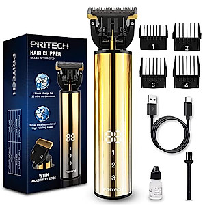 Professional Hair Clippers for Men Cordless Hair Trimmer Ornate Beard Trimmer Lineup Hair Clipper Rechargeable Grooming Kit Adjustable Hair Trimmers Outliner Edgers Haircut Kit with LED Display Gold