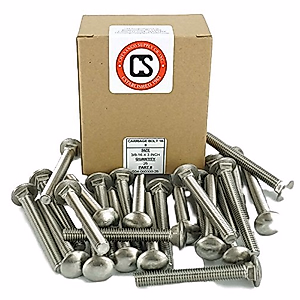 Stainless 3/8-16 x 3 Carriage Bolt (1" to 5" Lengths Available in Listing), 18-8 Stainless Steel,25 Pieces (3/8-16x3(25pcs))
