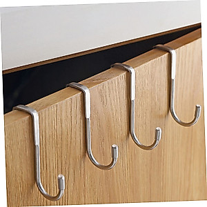 Holibanna 4pcs Double Hook Door Hook Bathroom Hanger Over The Shower Towel Hat Organizer Rack Hat Hooks Hat Hanger Coat Hangers Towel Hanger Drawer Clothes Hook 304 Stainless Steel