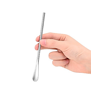 6.2Inch/15.8cm Coffee Stirrers Spoon,Silver Stainless Steel 304# Coffee Stir Sticks,Round Solid Handle Cocktail Beverage Iced Tea Stirring Stick,Drink Mixing Spoon,Set of 4