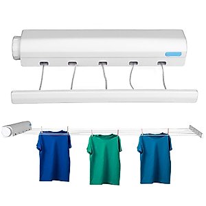 Estink Retractable Clothesline Kit, Plastic Modern Telescopic Retractable Clothesline Clothes Drying Rope Hanger for Indoor Outdoor Home Bathroom Laundry Drying Balcony Supplies (Five