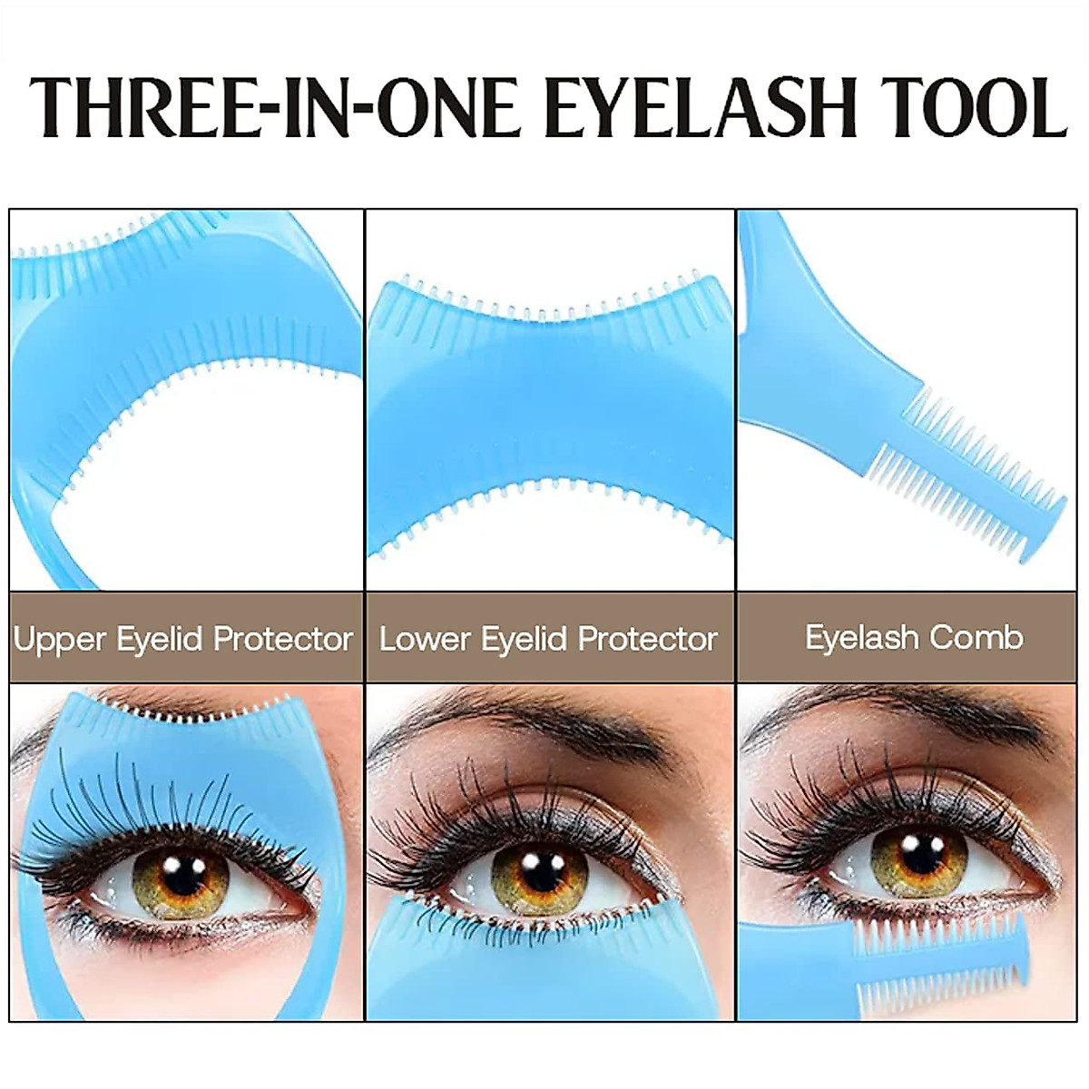 Pack of 2 Mascara Shield Applicator Guard, Lash Shield for Mascara, 3 in 1 Eyelashes Tools Mascara Shield Applicator Guard, No Mess Mascara Guard, Eyelid Shield for Putting on Mascara