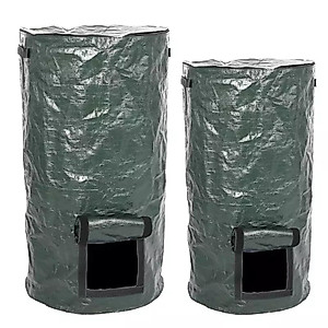 Compost Bin Leaf Trash Bag Large Capacity Waterproof PE Material Organic Compost Bag Extra-Large Heavy-Duty Garbage Can Garden Supplies Leaf Composting Bag