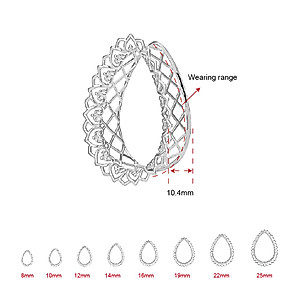 ERKUOO 2PCS Hollow Pattern Ear Tunnels Plugs Hangers Open Saddle Drop Ear Gauges Piercing Stretchers Expande Flesh Tunnels Double Flared Saddle Plug 1"(25mm)