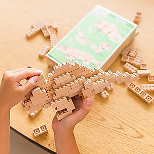 Eco-Bricks 3 in 1 Builds Reptiles - Earth-Friendly Kids Building Blocks - Create 3 Different Reptiles - Chameleon, Snake, Alligator