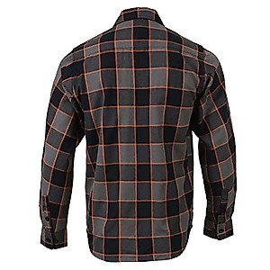 Milwaukee Leather MNG11648 Men's Grey with Brown and Orange Long Sleeve Cotton Flannel Shirt - 2X-Large