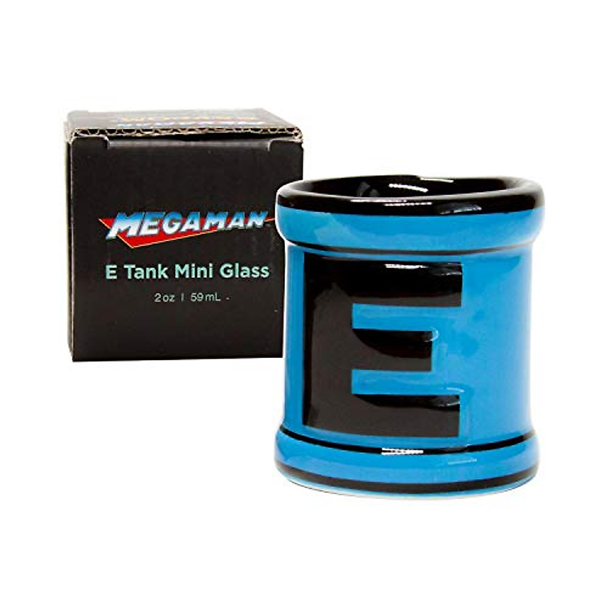 Just Funky OFFICIAL Mega Man Ceramic Shot Glass | Energy Tank Themed | Holds 1.5 Oz.