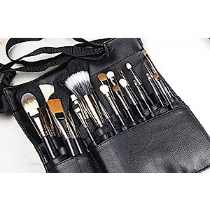 DFIEER 22 Pockets Professional Cosmetic Makeup Brush Bag with Artist Belt Strap for Women (Brush Not Included)