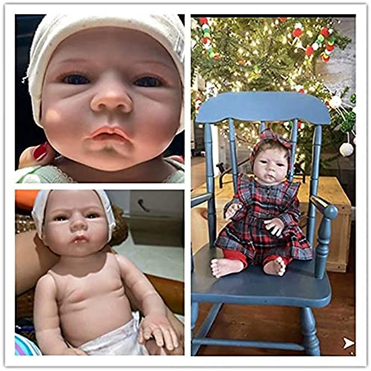 ZTDOLL Realistic Reborn Baby Dolls, 18 Inch Lifelike Soft Vinyl Baby Dolls, Sweet Girl Reborn Baby Dolls with Clothes and Bottles Gift for Kids Age 3+ (A)