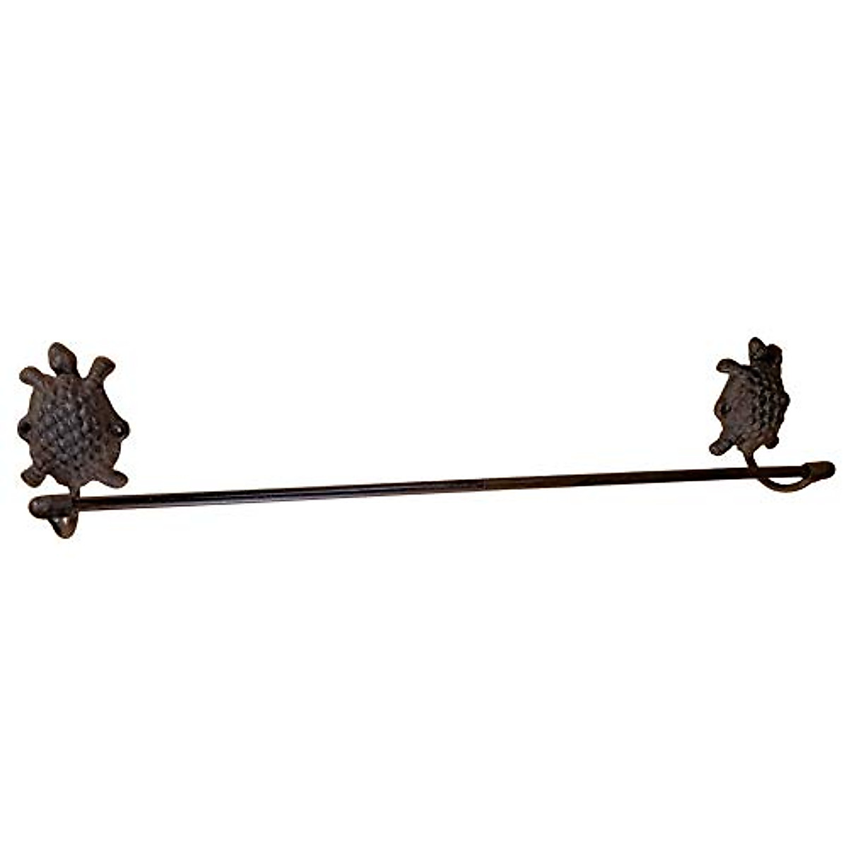 Cast Iron Turtle Towel Bar 24" Rustic Brown