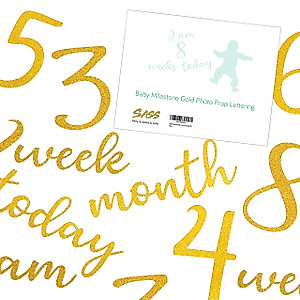 Baby Milestone Gold Photo Prop Lettering - Perfect New Born Baby Shower Photoshoot