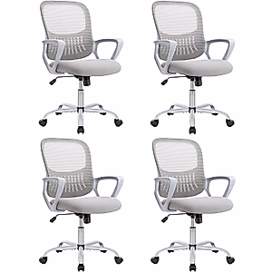 Office Chair, Desk Chair, Ergonomic Home Office Desk Chairs, Computer Chair with Comfortable Armrests, Mesh Desk Chairs with Wheels, Office Desk Chair, Mid-Back Task Chair with Lumbar Support