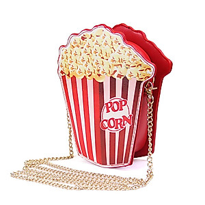 LUI SUI Girls Cupcake Crossbody Handbag Popcorn Hamburger Purse Small Purse Women Cellphone Shoulder Bag (Popcorn)