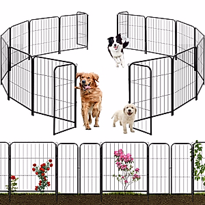 CEED4U 35.6ft L x 32in H Decorative Garden Fence, 16 Panels Pet Fencing Outdoor Folding Patio Fences No Dig Fence for Dogs Flower Bed Fencing for Yard Landscape