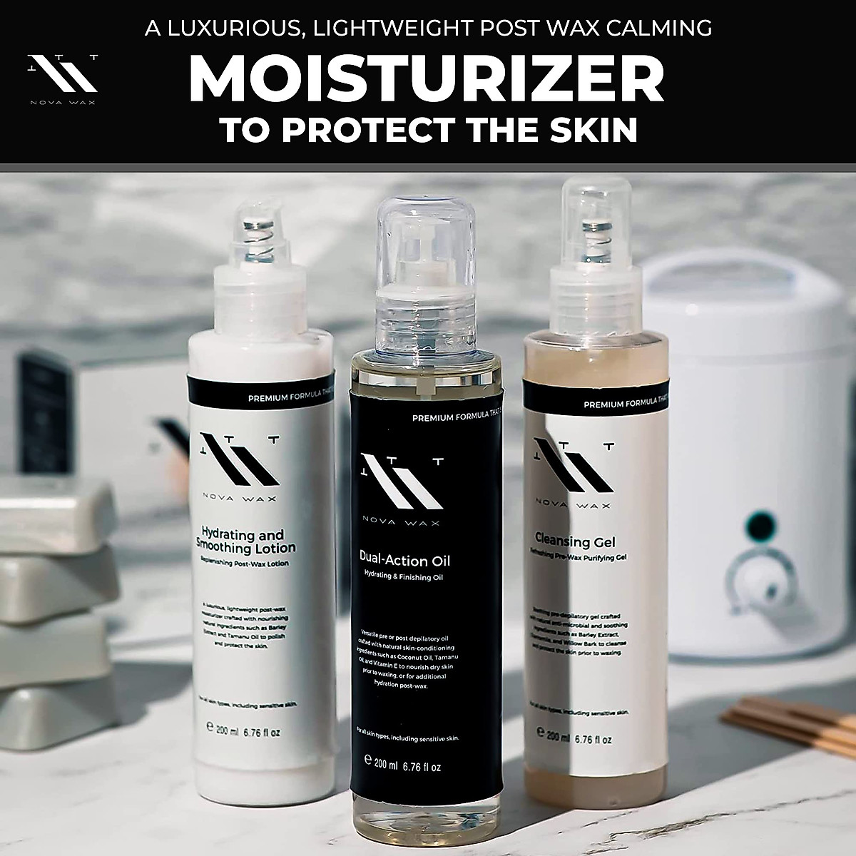 Nova Wax Pre and Post Waxing Products, Before and After Waxing Skin Care for Professional Estheticians, Waxing Kit.