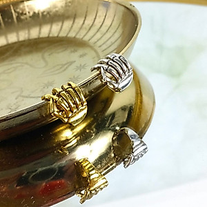 Taichell Silver Skeleton Hand Ear Cuffs, Halloween Earrings for Women Girls, Lightweight Clip On Earrings, Fashion Jewelry Gifts