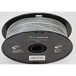 1.75mm Grey PLA 3D Printer Filament - 1kg Spool (2.2 lbs) - Dimensional Accuracy +/- 0.03mm