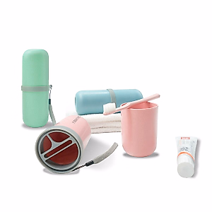 FOBBHOME 3 Pack Travel Toothbrush Case and Carrier Portable Business Trips Wash Cup Plastic Holder Organizer for Camping, School Trips and Daily Use