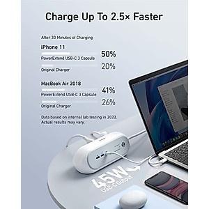 Anker Charging Station, 623 Capsule Power Strip with 45W USB C Charger, 3 Outlets, 15W 2 USB Ports, 6ft Power Cord, Power Delivery for Desktop Accessory, MacBook, Tablets, iPhone14/13