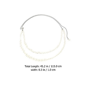 Holibanna Belly Waist Chain Pearl Waist Chain Belt Adjustable Multilayer Waist Chain Body Chain Accessory for Summer Beach Party Girls Women