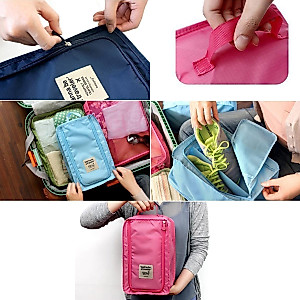 Waterproof Nylon Travel Portable Shoes Zipper Handle Carrying Case Organizer Home Shoes Free Stand Packing Cubes Box Storage Bag Dustproof Protective Pouch