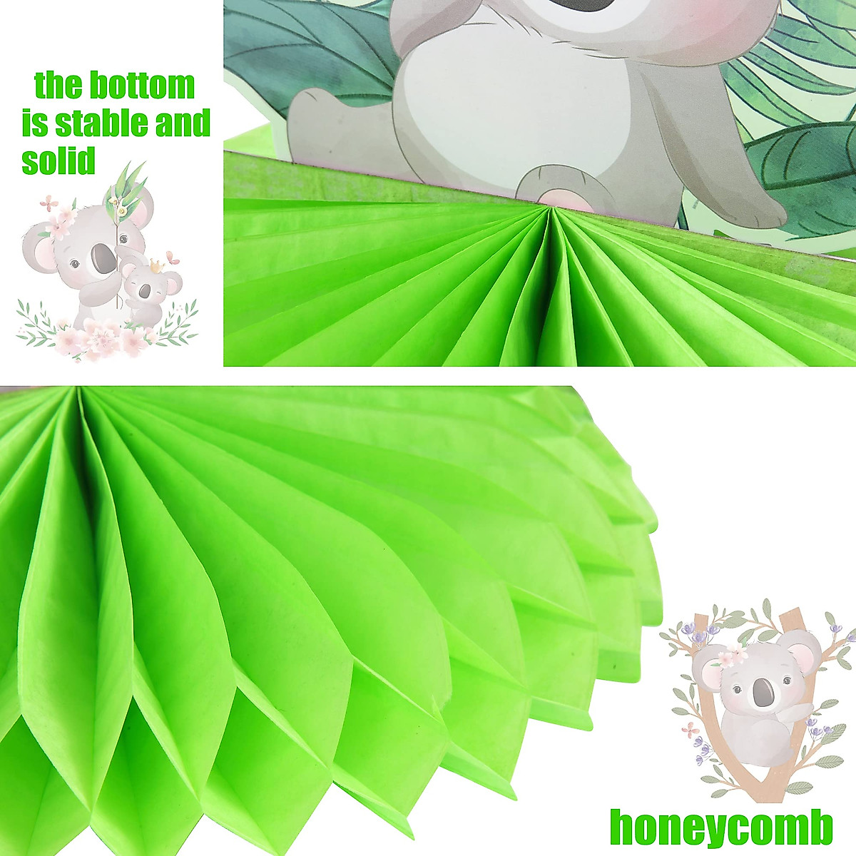 Koala Honeycomb Centerpieces 10pcs Koala Birthday Party Decoration Cute Koala Baby Shower Table Decoration for Koala Theme Party Supplies