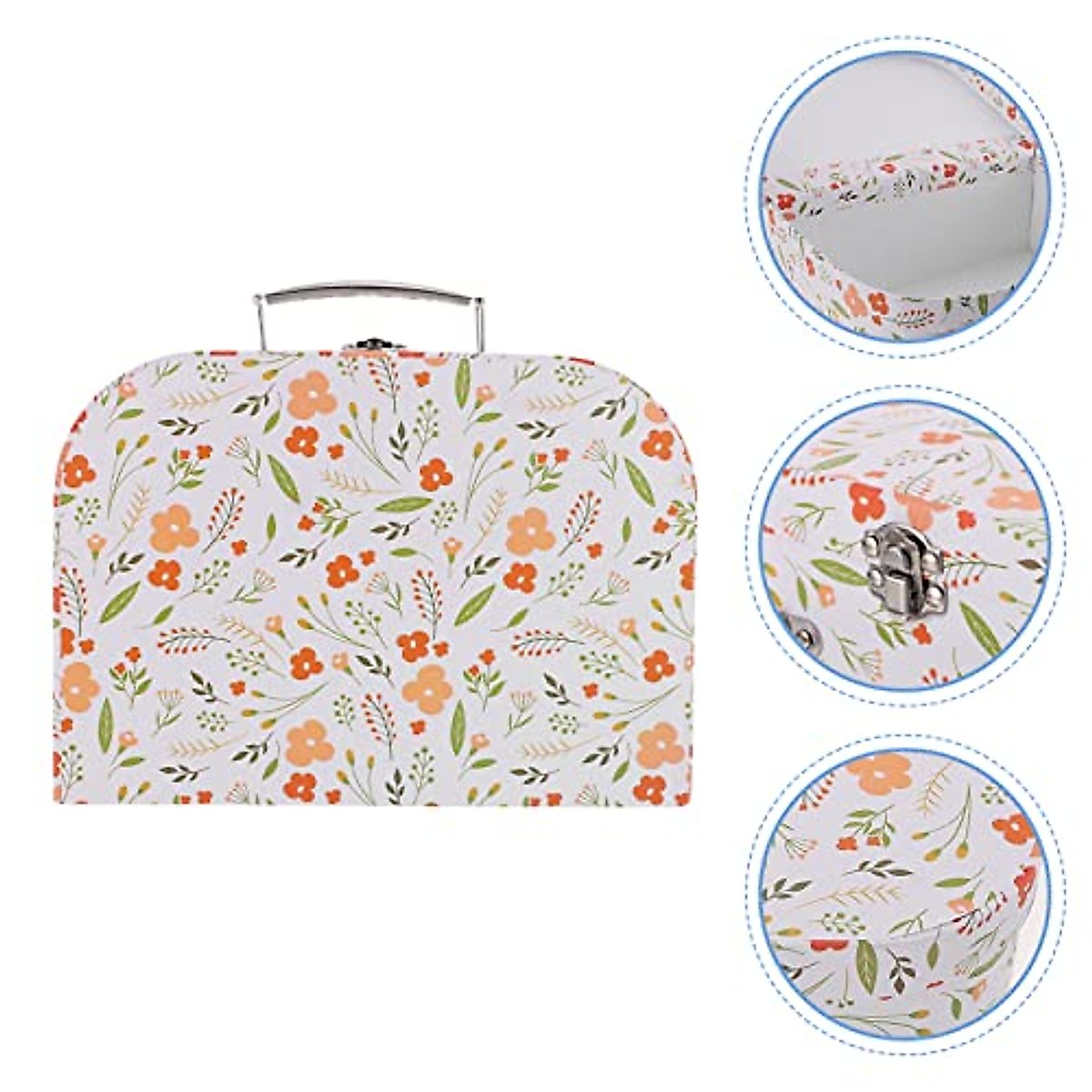 Zerodeko Paperboard Suitcases Storage Boxes Handle: Boxes with Lids Containers for Storage Organization Toy Sundry Box