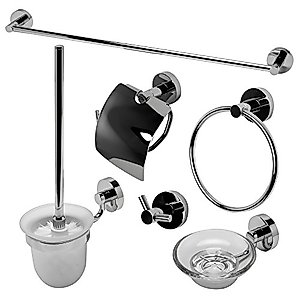 ALFI brand AB9513-PC Matching Bathroom Accessory Set (6 Piece), Polished Chrome