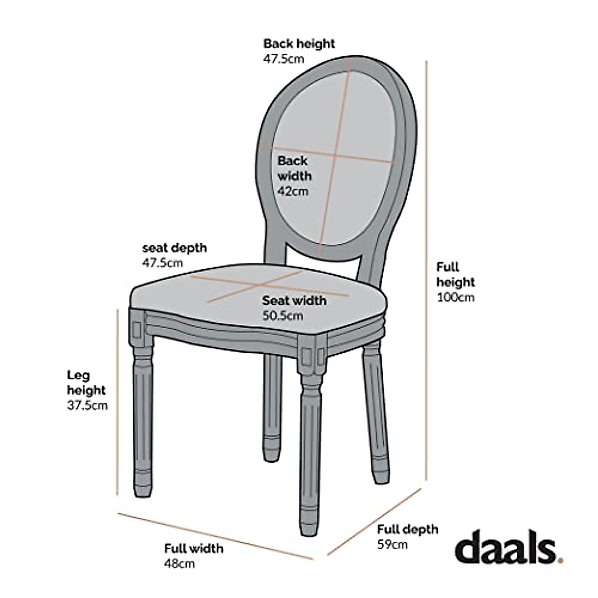Cherry Tree Furniture Lainston Set of 2 Classic Limewashed Wooden Dining Chairs (Beige)
