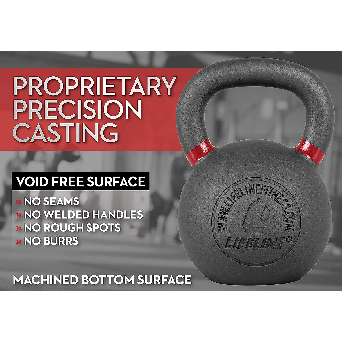 Lifeline Kettlebell Weight – 24 kg/53 lb , Black