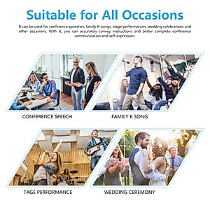 XTUGA S400 Wireless Microphone System, 4-Channel UHF Cordless Mic Set with Four Handheld Mics, Fixed Frequency, Long Range 260ft, Ideal for Church,Karaoke,Weddings, Events