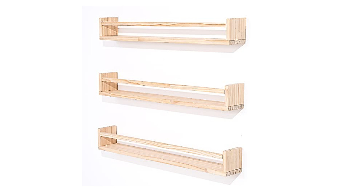 Buy MBYD 36 Inch Natural Wood Floating Shelves - Stylish Wall Storage