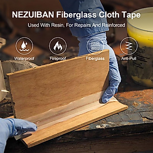 NEZUIBAN Fiberglass Cloth Tape, 6 oz, 2 inch Wide by 50 yd, Woven Fiberglass Fabrics Tape