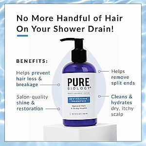 Premium Hair Growth Shampoo with Biotin, Keratin, Vitamins B + E, Natural DHT Blockers & Breakthrough Anti Hair Loss Complex Treatment of Thinning, Damaged Hair for Men & Women