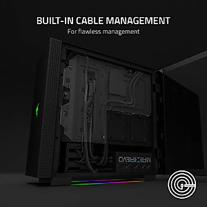 Razer Tomahawk ATX Mid-Tower Gaming Case: Dual-Sided Tempered Glass Swivel Doors, Ventilated Top Panel, Chroma RGB Underglow Lighting, Built-in Cable Management, Classic Black