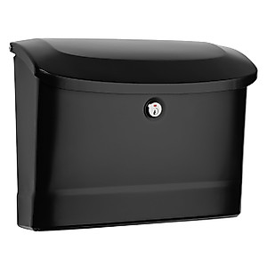 Architectural Mailboxes Princeton Galvanized Steel, Locking, Wall Mount Mailbox, 2572B-10, Black, Medium Capacity