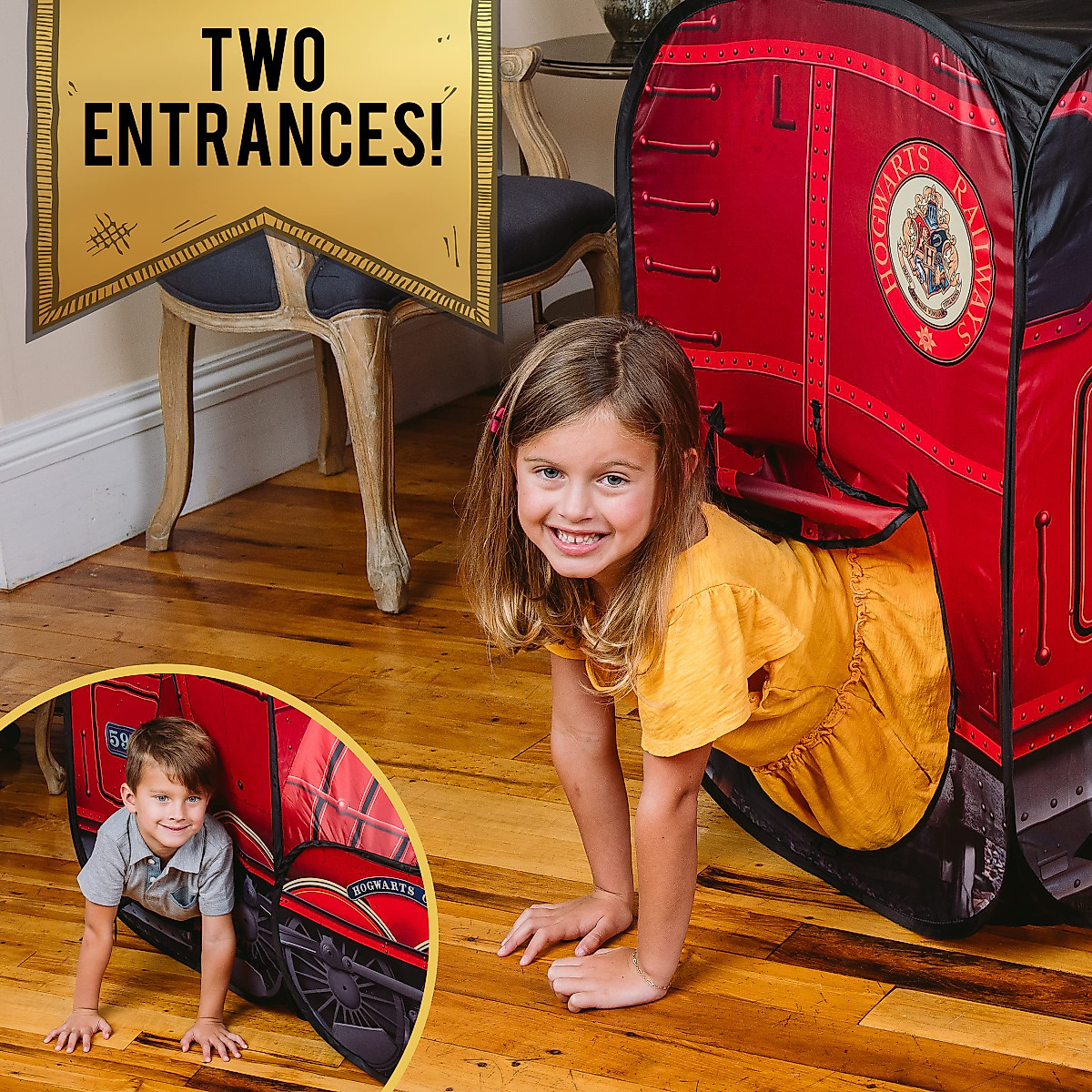 Harry Potter Hogwarts Express Pop Up Tent – Easy to Setup Playhouse for Kids | Red Train Toy with Two Entrances – Sunny Days Entertainment