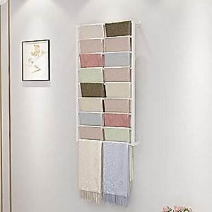 Large Scarf Rack, Wall Mount Commercial Retail Display Holder for Bedroom Closet, Hanger Stand for Trouser, Clothes, Shawls, Wraps, Towels (Color : White, Size : 60x120cm/23.6x47.2in)
