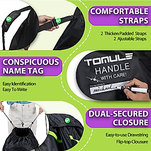 TOMULE Car Seat Bags For Air Travel - Durable Carseat Cover For Airplane Travel - Padded Car Seat Travel Bag For Airplane (fits All Car Seat, Black)