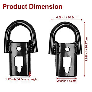 ELITEWILL Front Bumper Tow Hook Shackles with Black Powder Coating Fit for Ford F150 2009-2019 Replace OEM FL3Z-17N808-A