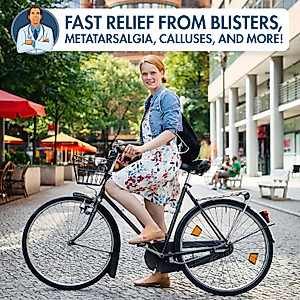 Dr. Frederick's Original All-Day Comfort Toe Sleeves - 4 Pieces - Breathable Gel Toe Protectors with Metatarsal Pads - Versatile Gel Toe Caps for Men & Women