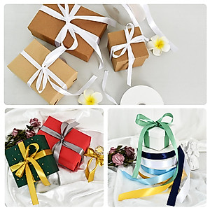 TONIFUL 7/8 Inch x 100yds Black Satin Ribbon Thin Solid Frabic Ribbons for Gift Wrapping, DIY Crafts Bows, Invitations, Floral Bouquets, Christmas Wedding Party Valentine's Decor