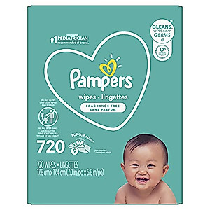Pampers Baby Wipes Complete Clean Unscented 9X Pop-Top 720 Count