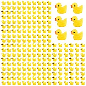 KUUQA 70 Pieces Tiny Ducks Mini Resin Ducks Miniature Duck Figures Ornament for Craft, Dollhouse, Slime, Home Decorations（Yellow）