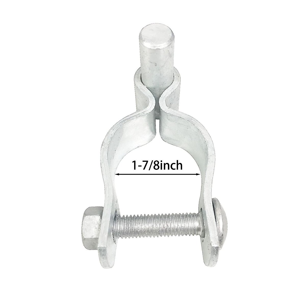 2 Pack Chain Link Fence Gate Post Hinge - Use for Outside Diameter Post/Pipe - Galvanized Chain Link Post Gate Hinge - Nut/Bolt Included (1-7/8 Inch)