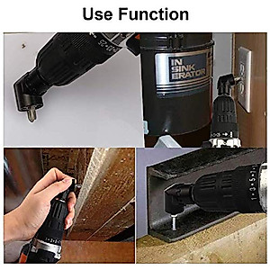 3 Pcs Power Drill Sockets Adapter Sets,360°Rotatable Hex Shank Impact Driver Socket Adapter 1/4" 3/8" 1/2" Impact Driver Adapter and 1Pcs Right Angle Drill 105 Degree Right Angle Screwdriver set Drill